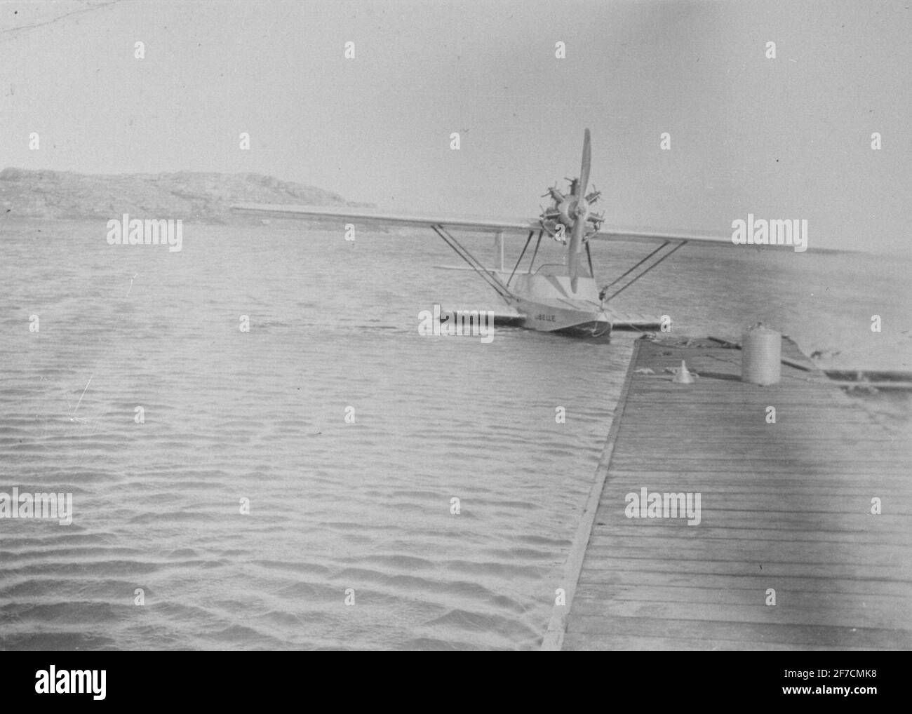 Seaplane Dornier Libelle is moored at a jetty motif: seaplane Dornier ...