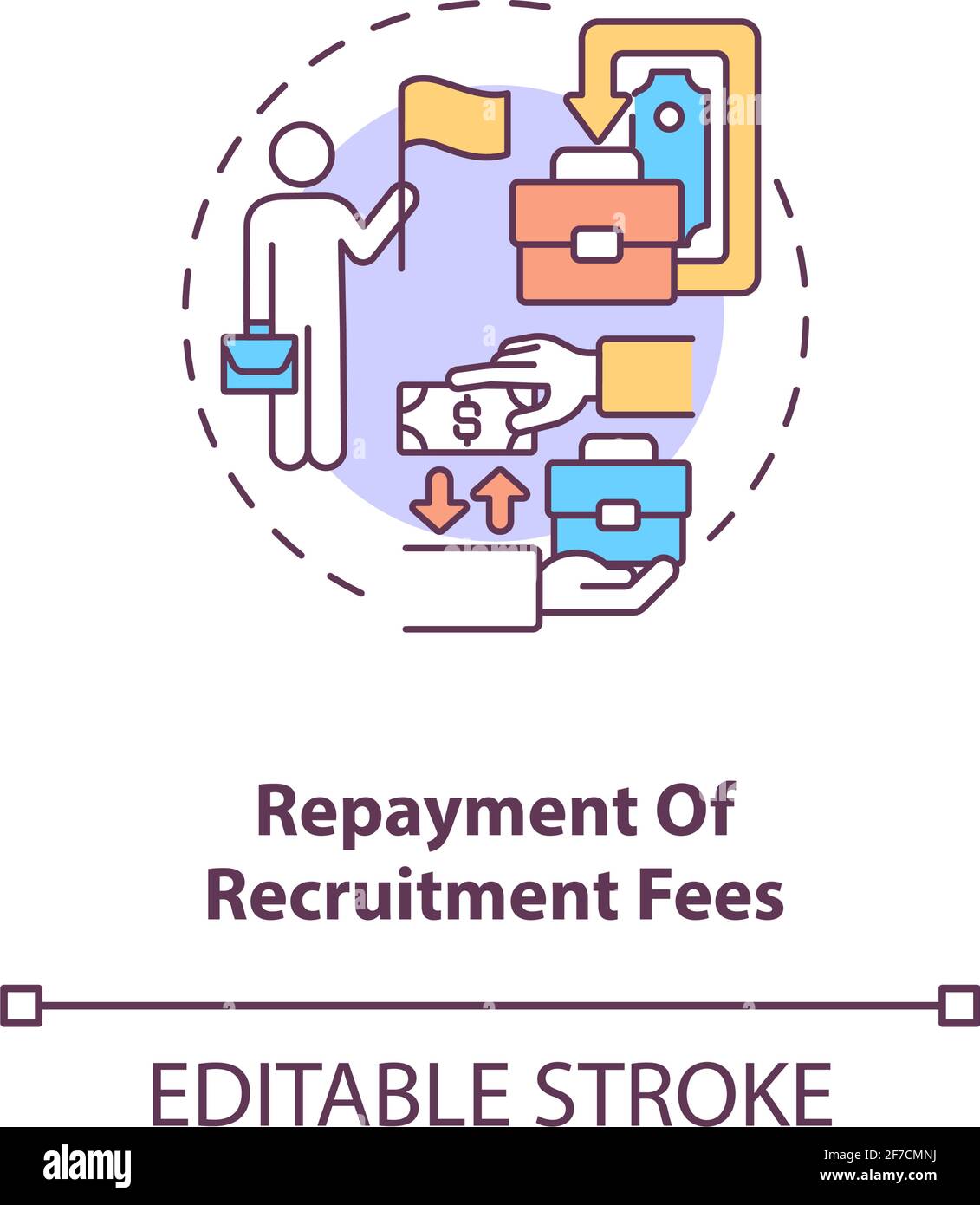Repayment of recruitment fees concept icon Stock Vector Image & Art - Alamy