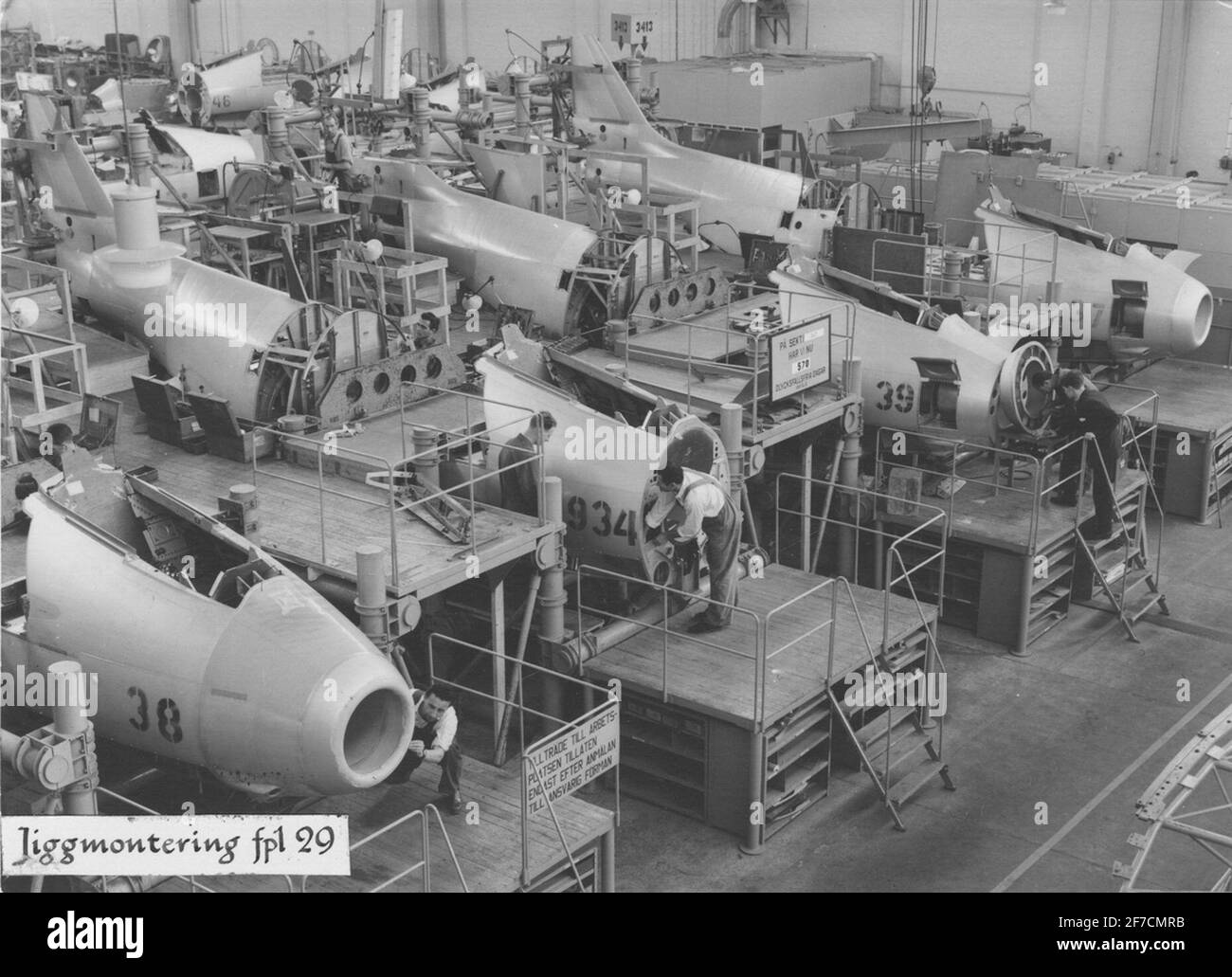 Installation of aircraft 29 Tinning on Saab Mounting jig on aircraft 29 ...