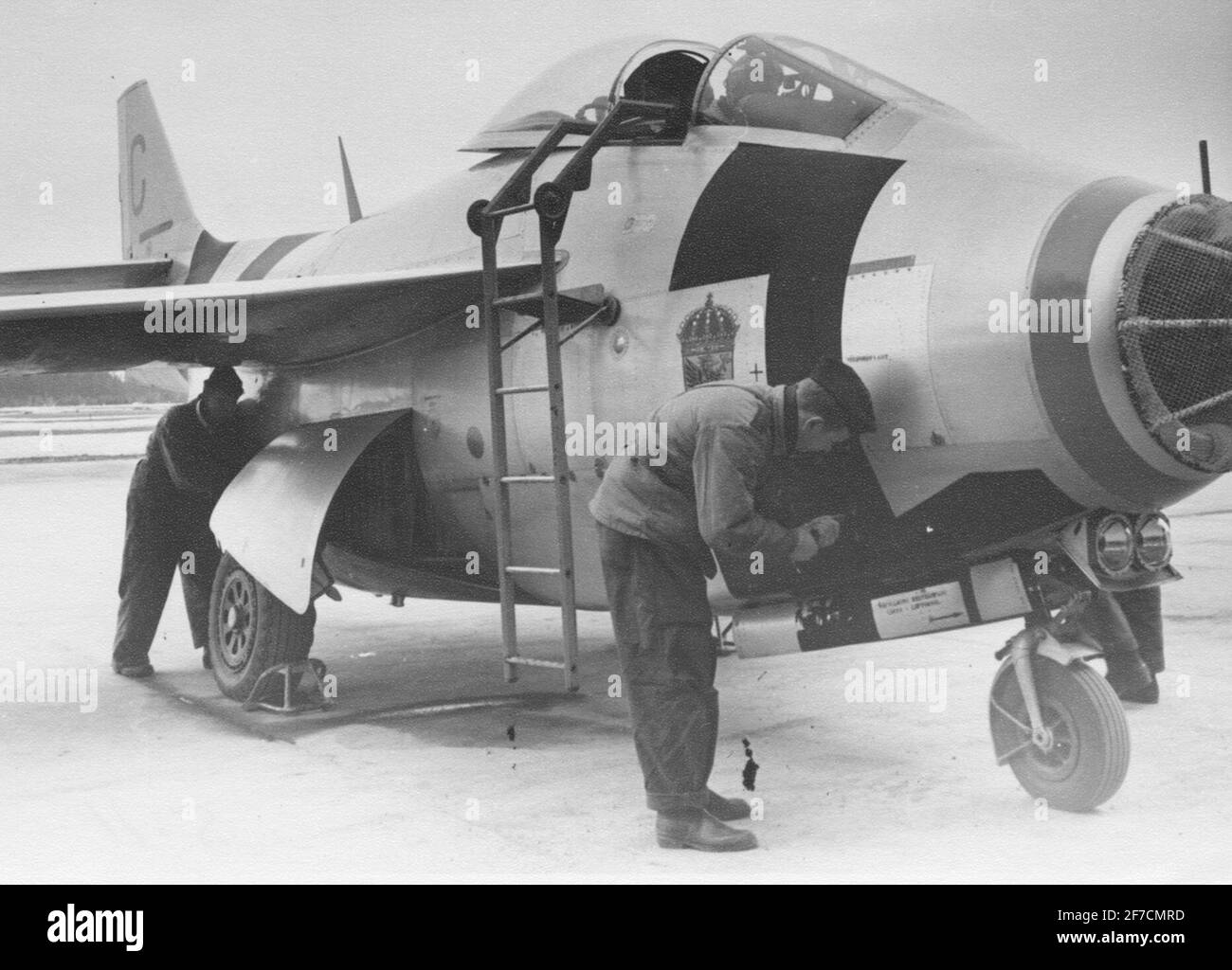 Mechanic works with aircraft 29 Tarnan motif: mechanic works with ...