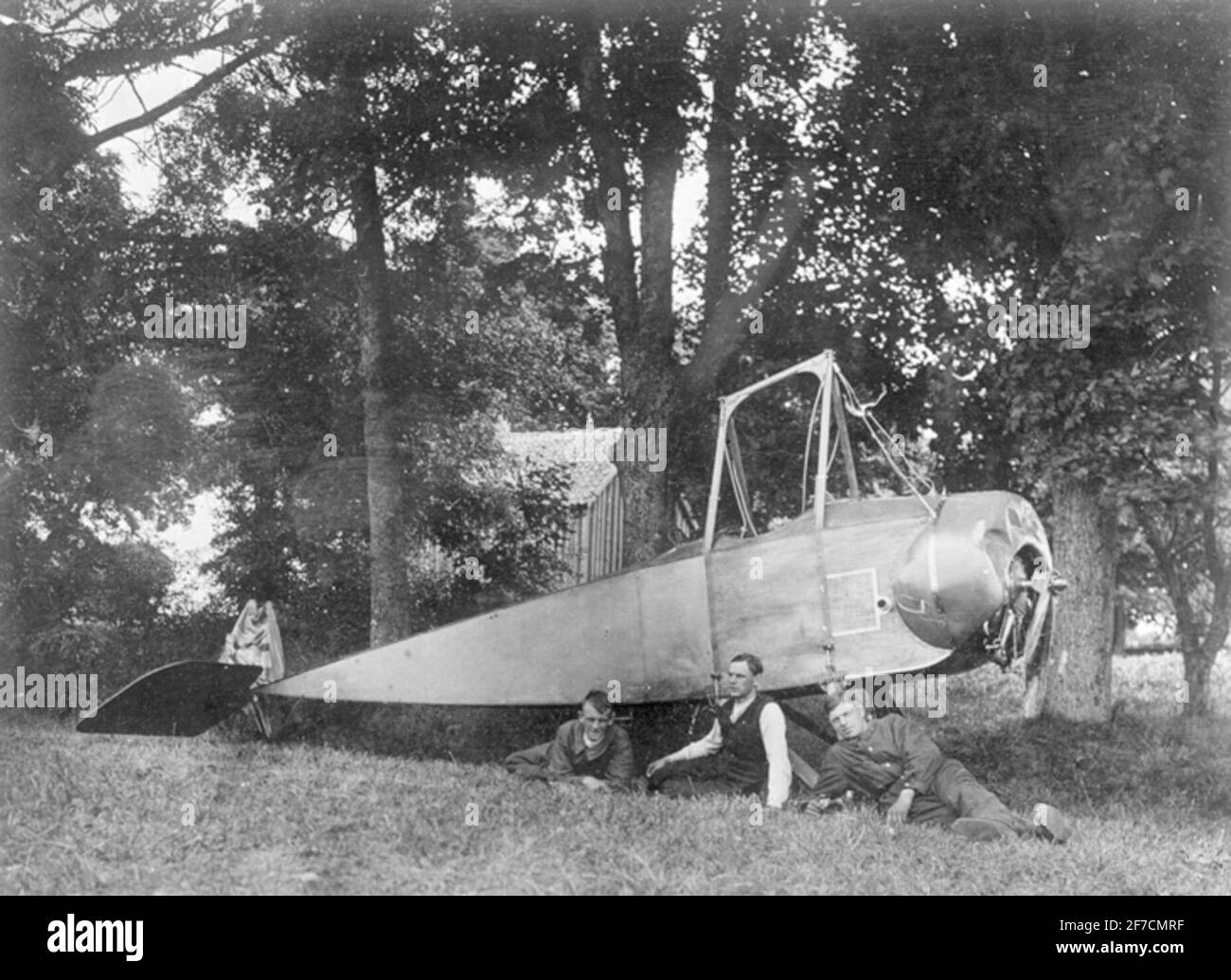 Wreck, personal image and airplane disassembled aircraft Thulin E ...