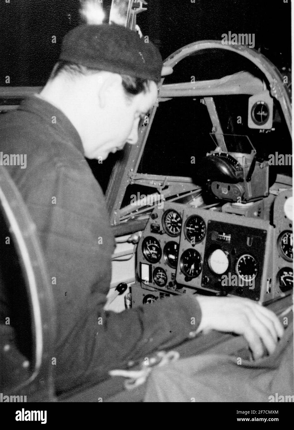 Airplane techniques sitting in the driver's seat on aircraft J 21R An ...