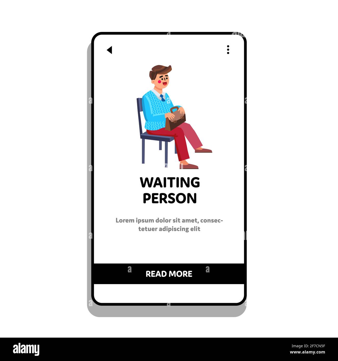 Waiting Person Candidate For Job Interview Vector Stock Vector Image ...