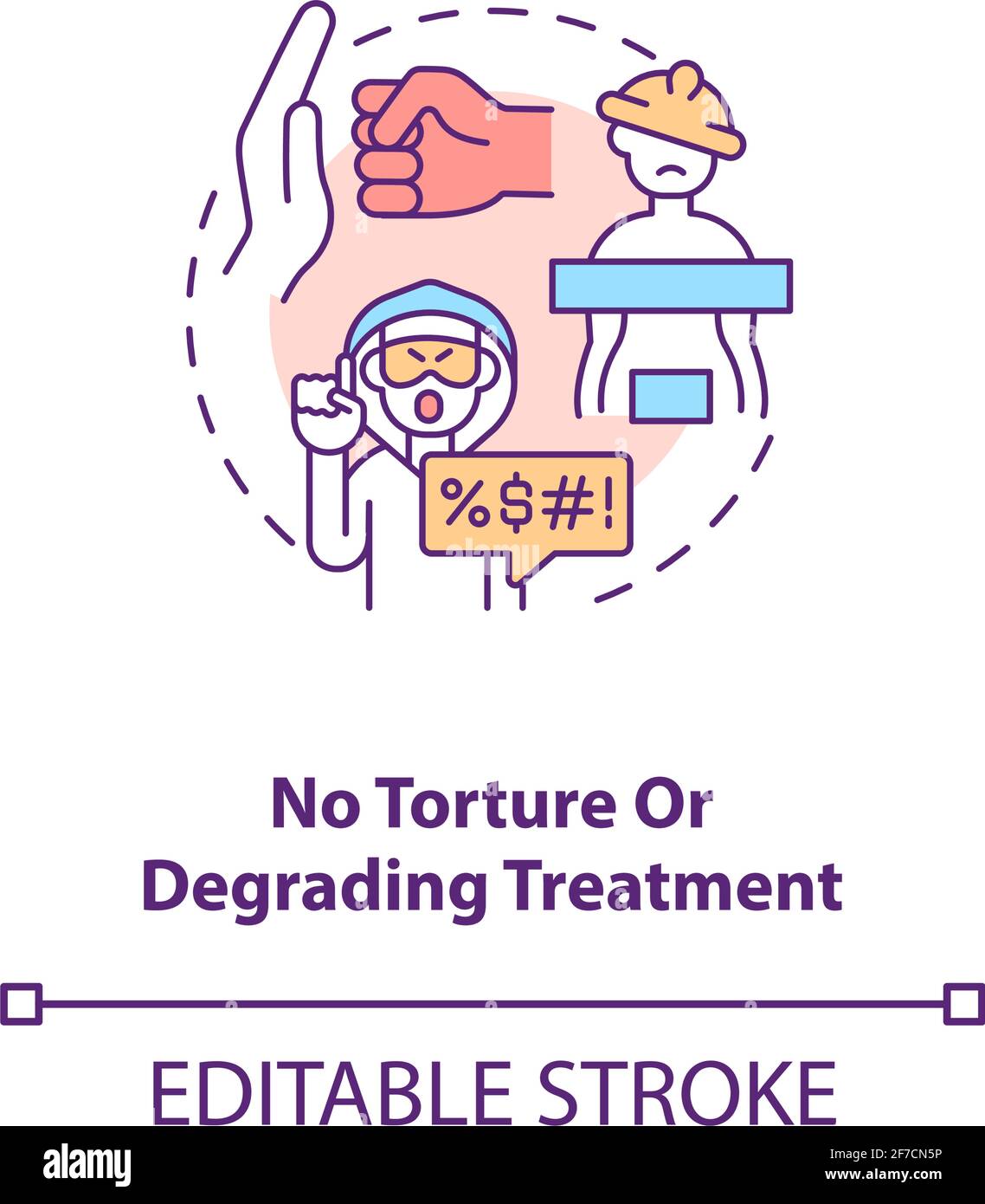 No torture or degrading treatment concept icon Stock Vector Image & Art ...
