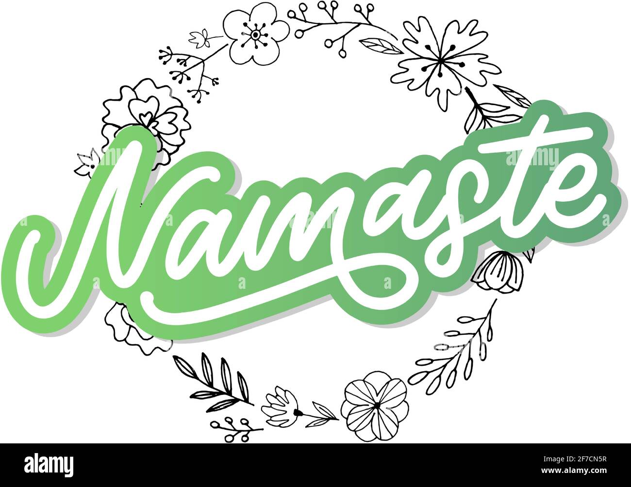 Hand drawn Namaste lettering. Indian greeting, Hello in Hindi. Stylish ...