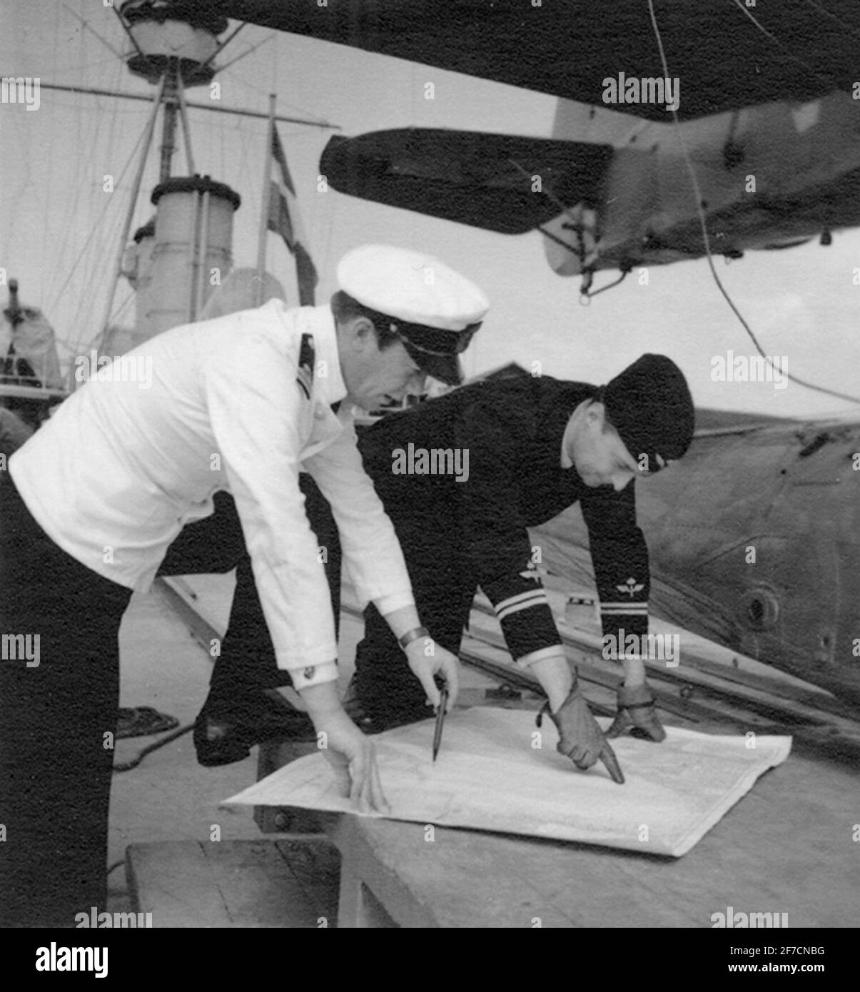 Map reading on HMS drivers, 1939 Two military reads map on board the ...