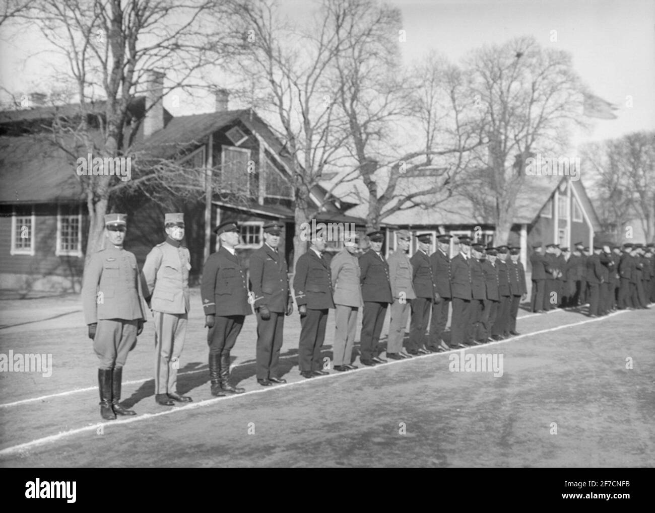Sub-officers from F 3 set up on a row at the camp area of MA sub ...