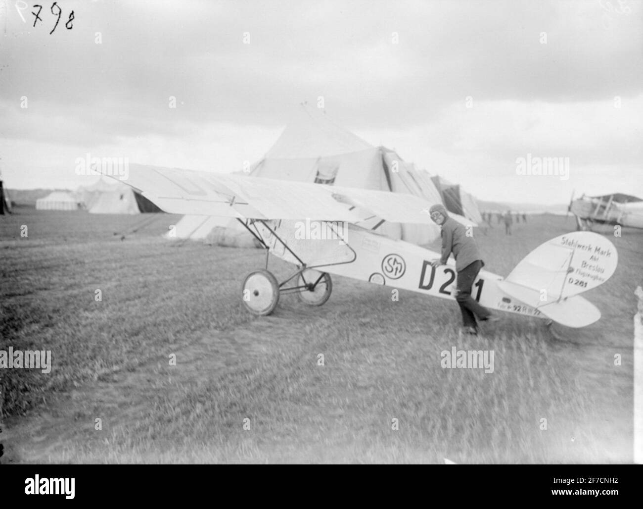 Sports airplane Stahlwerk on the ground Flight driver at sports ...