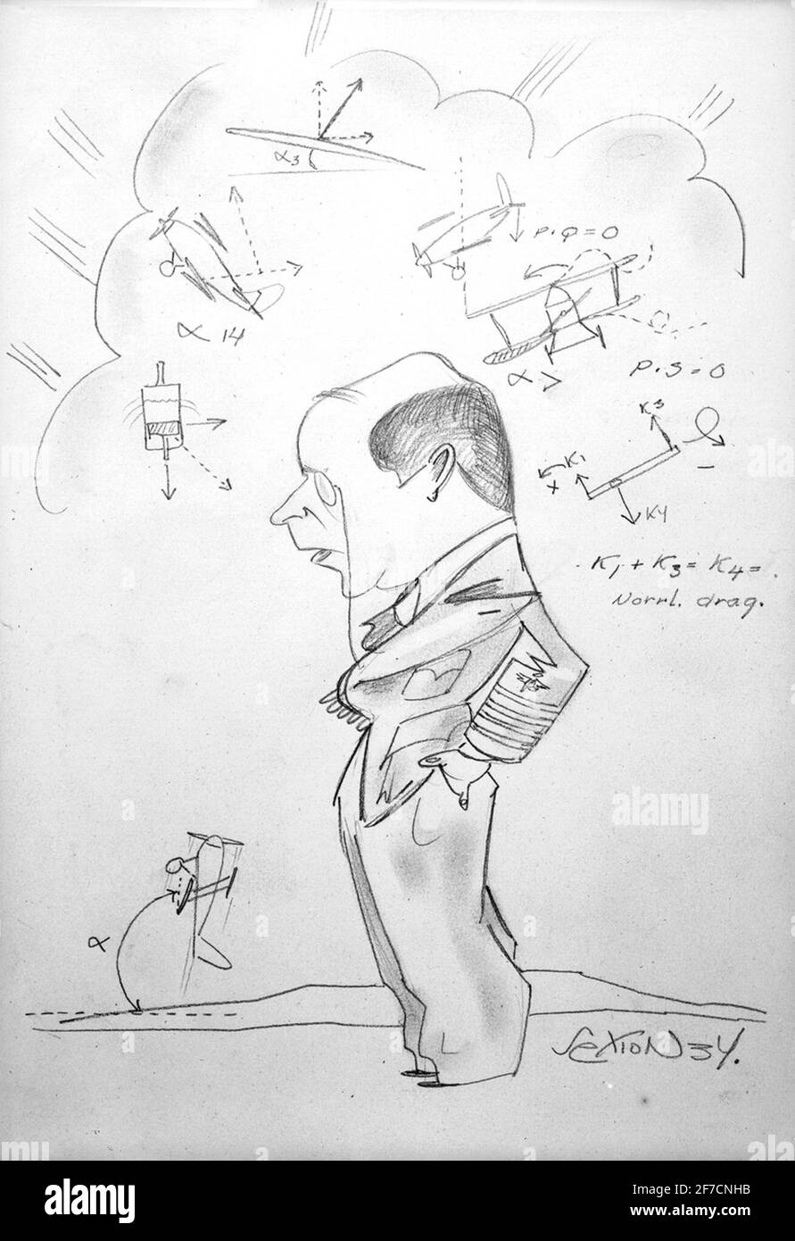 Caricery image of Lieutenant Gösta von Porat Caricature image of ...