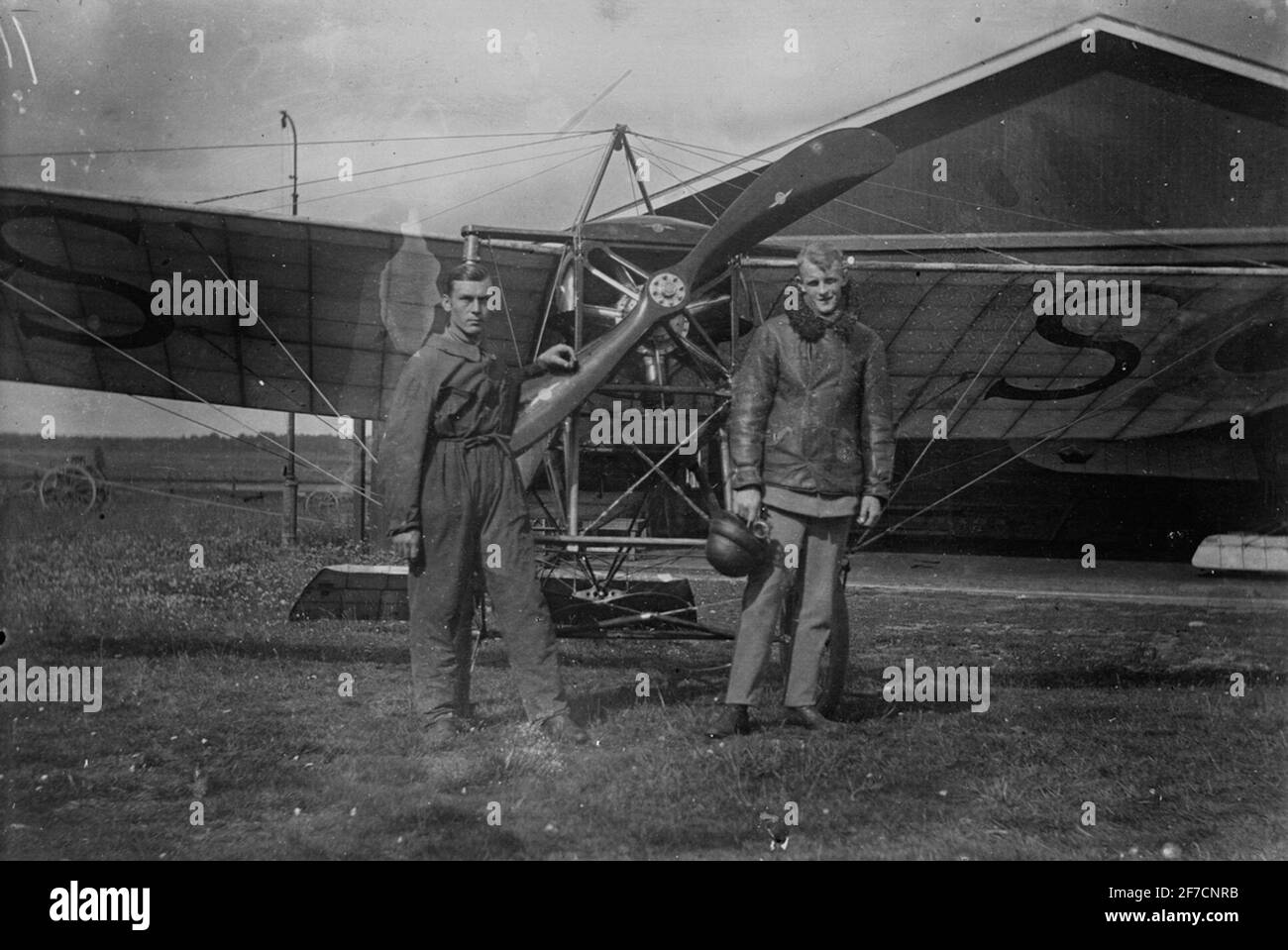 Aerial Mechanics and Flight Driver in front of Thulin A / Bleriot XI on ...
