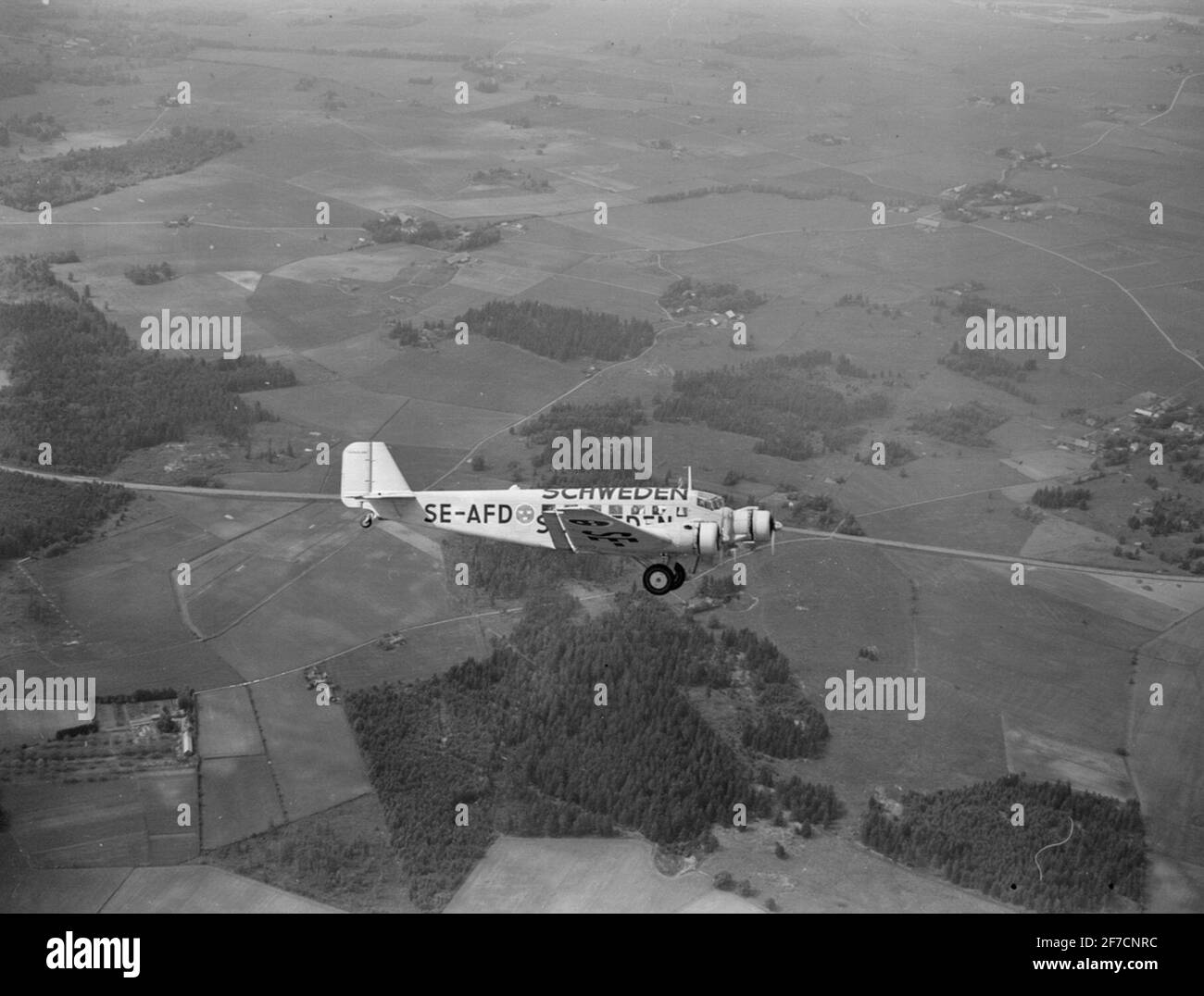 TP 5 in the air, 1944 . Transport aircraft TP 5, Junkers Ju 52 with ...