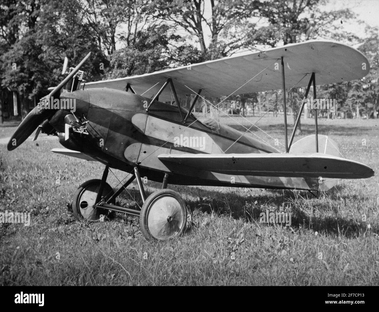 Civil aircraft Holmberg Racer on a field, 1937 . Civil aircraft ...