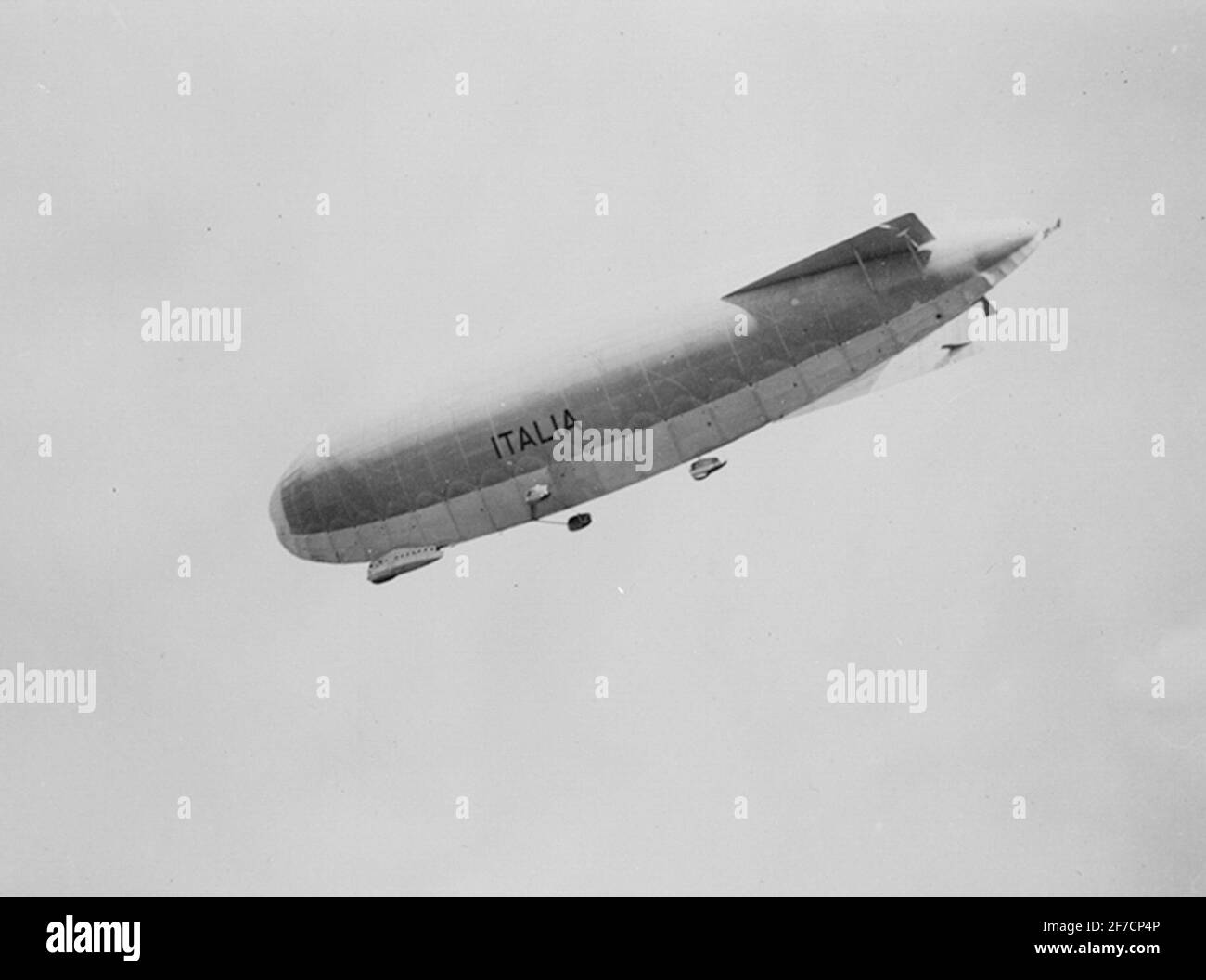 The airship Italia in the air over the Stockholm archipelago. The ...