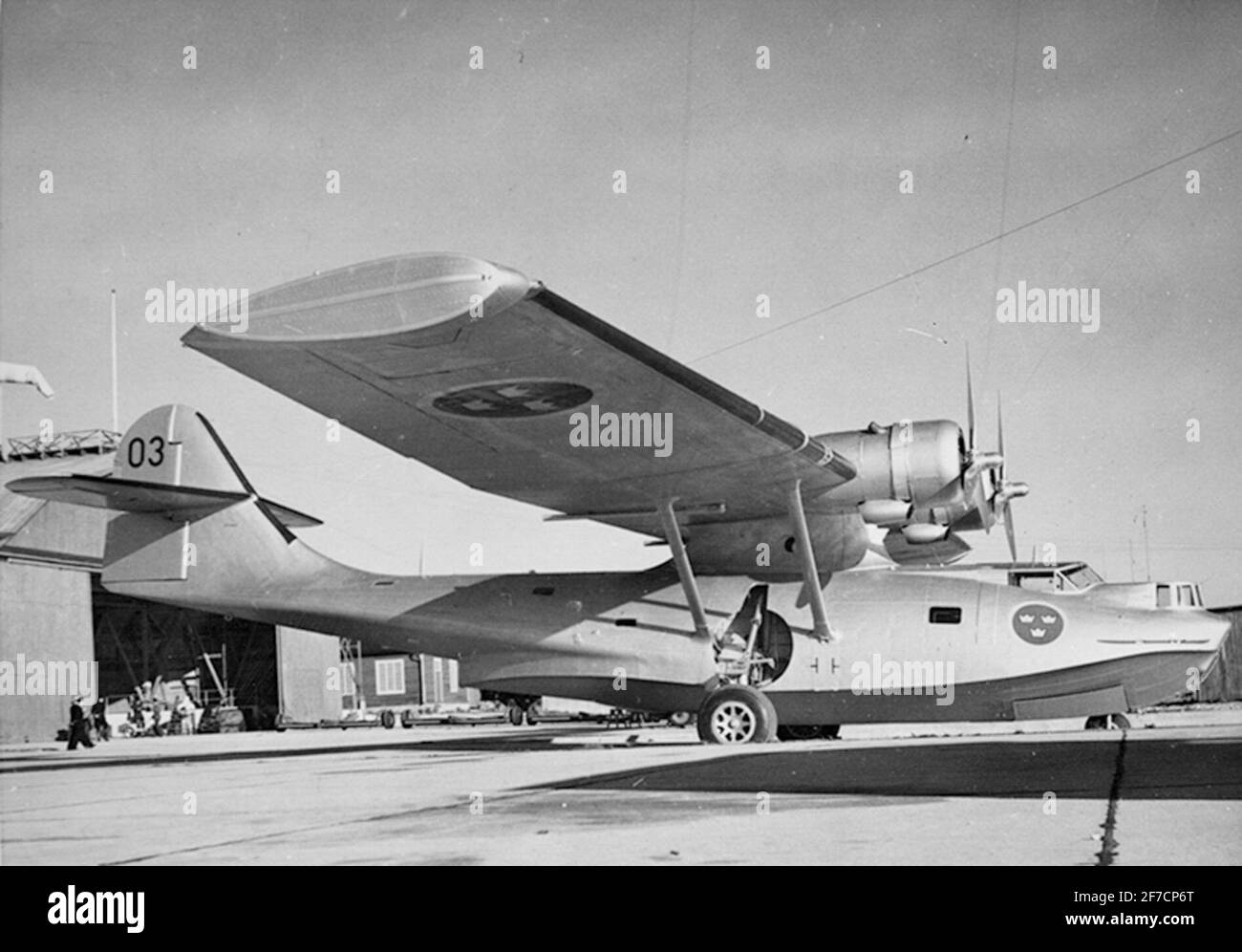 Aircraft Consolidated (PBY-5A) Catalina, TP 47, on the ground Framf Airplane Consolidated (PBY ...