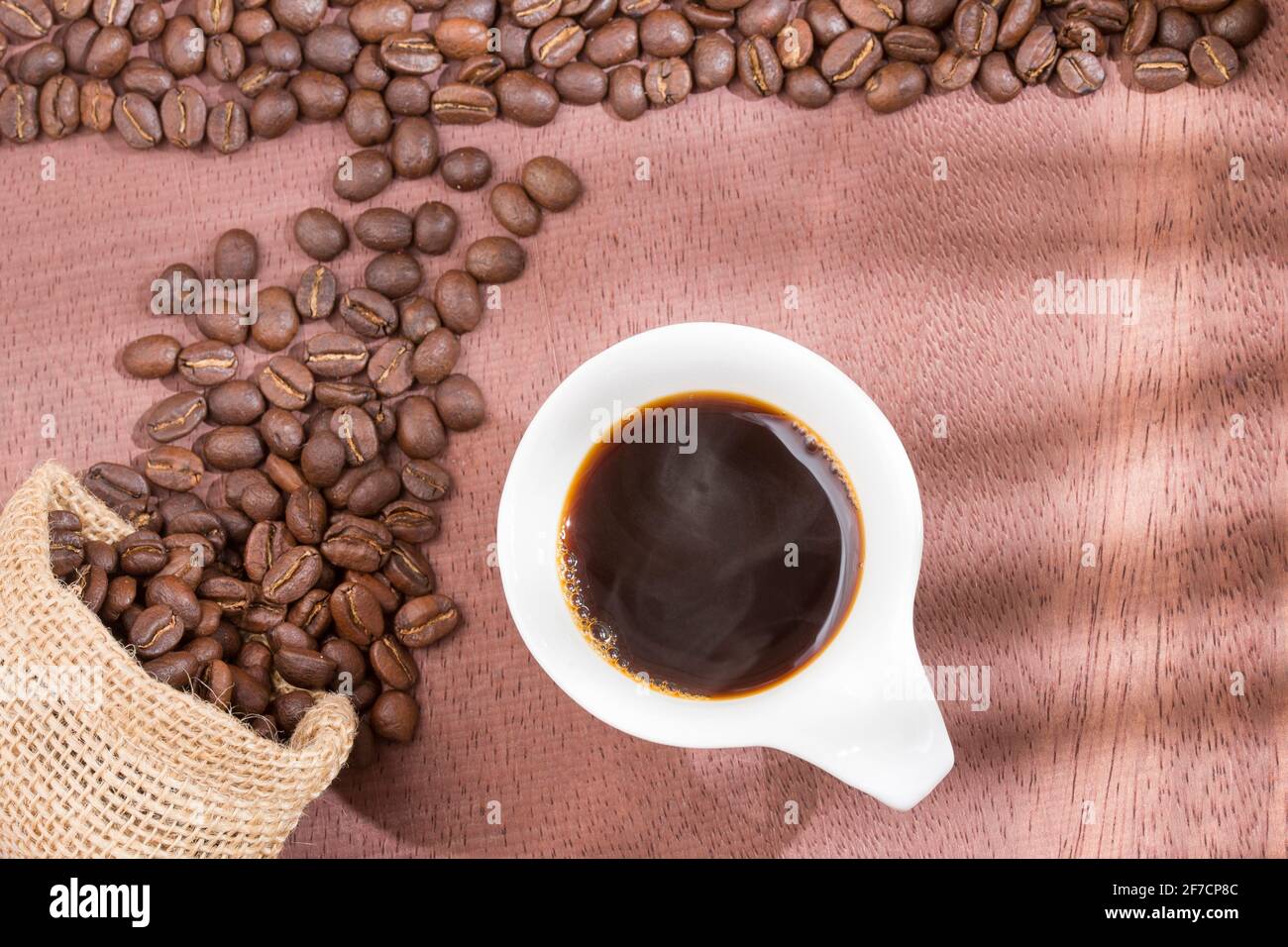 Roasted and ground coffee. Top view - Coffee Stock Photo - Alamy