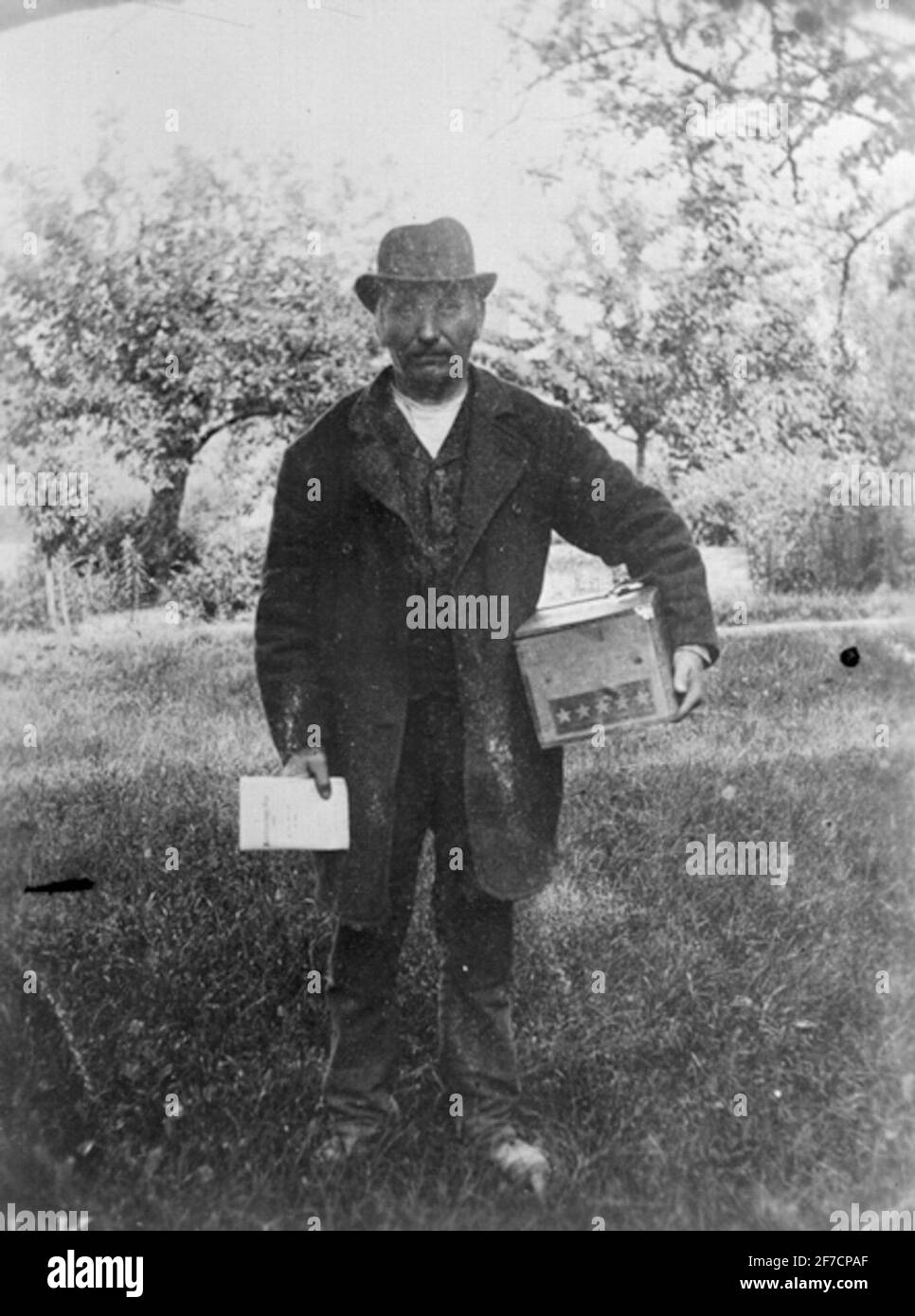 Man wearing box Black and White Stock Photos & Images - Alamy