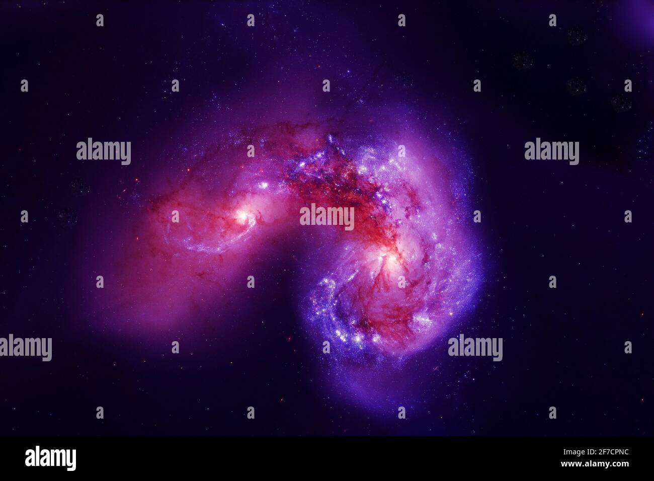 Beautiful colored galaxy. Blue space with stars. Elements of this image ...