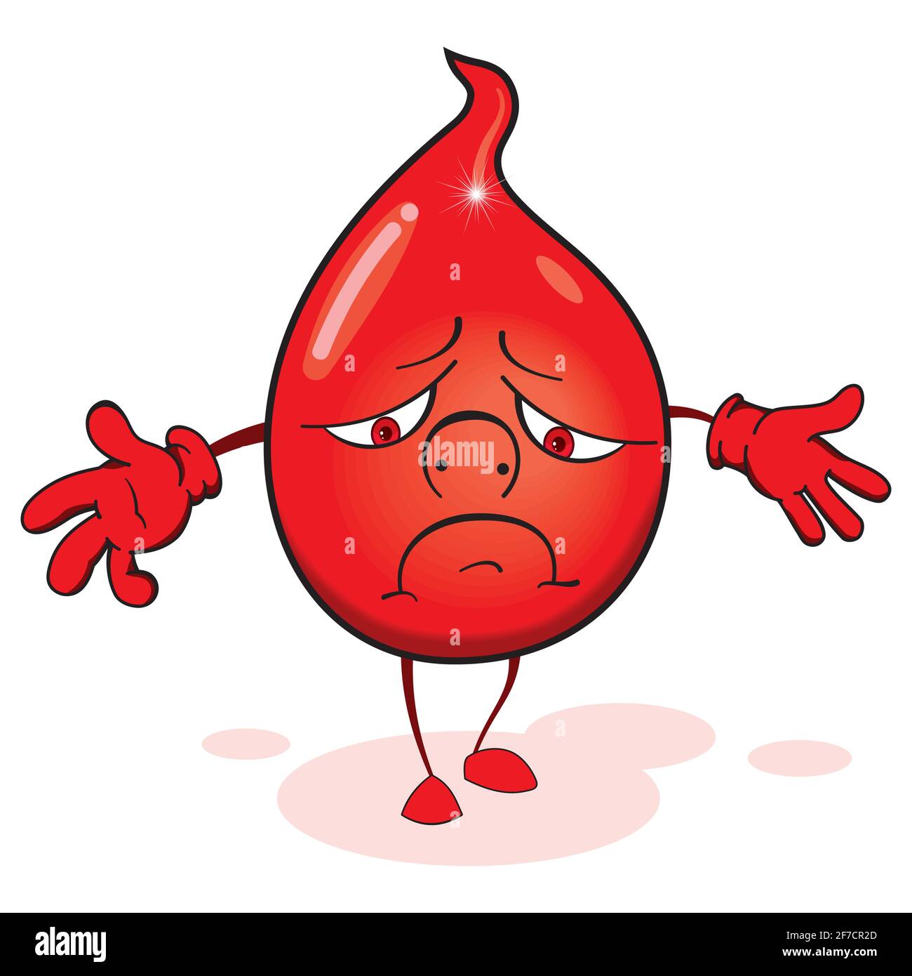 Sad Red Blood Cell Cartoon