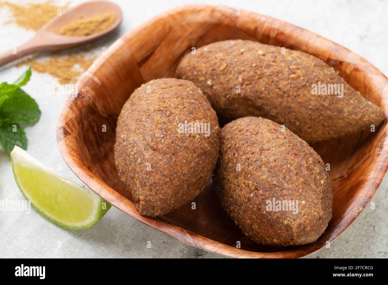 Traditional arabic fried kibbeh. Typical brazilian snack Stock Photo ...