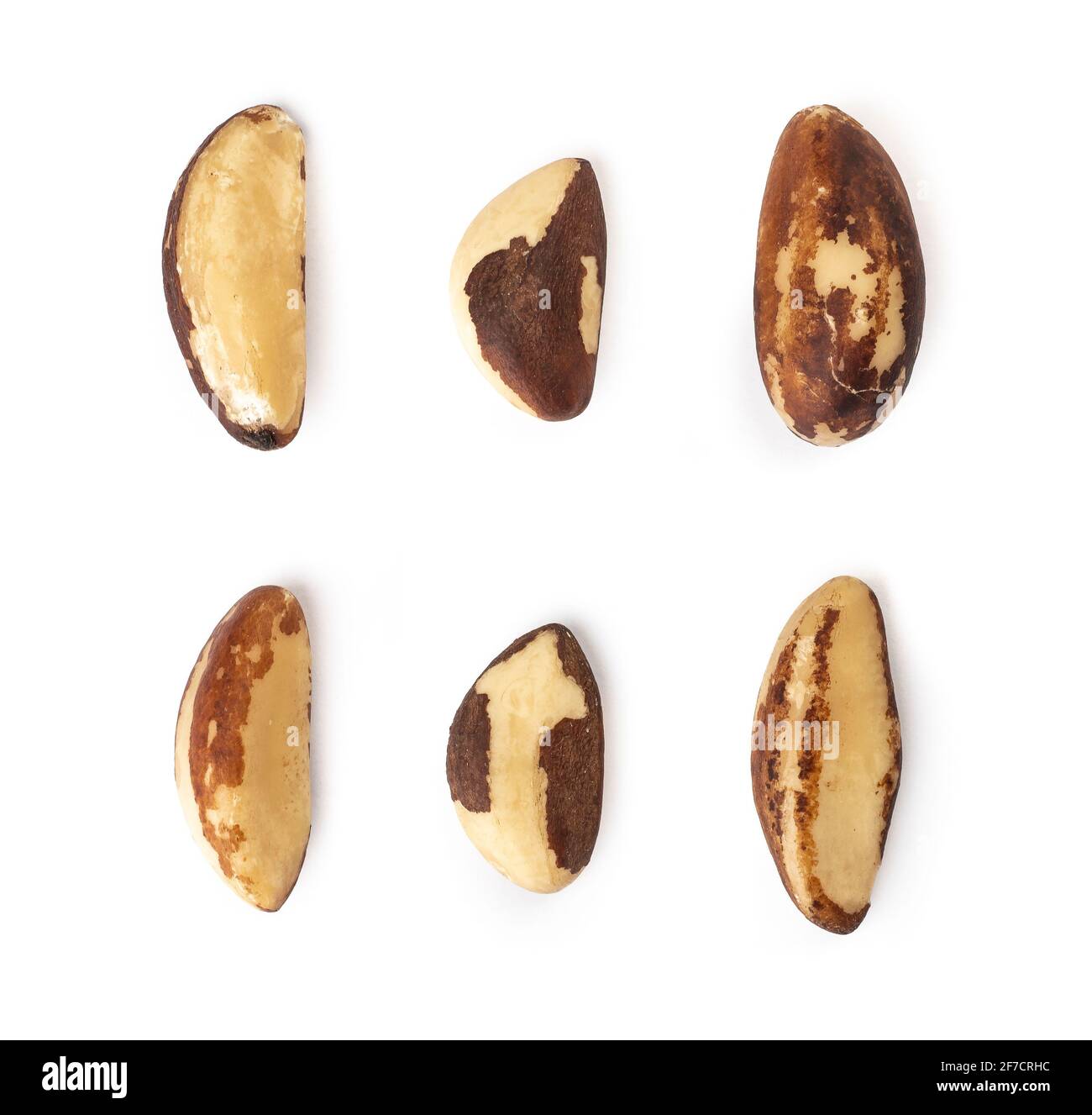 Assorted Brazil nuts isolated over white background Stock Photo - Alamy