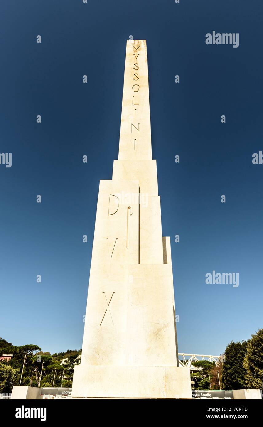 Mussolini foro italico obelisk hi-res stock photography and images - Alamy