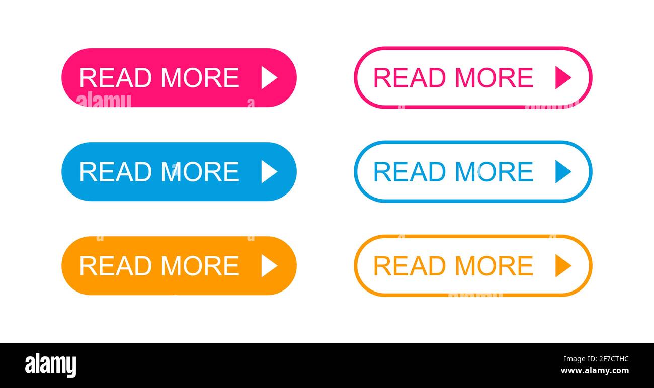 Modern colorful icon read more colorful button set on white background ...