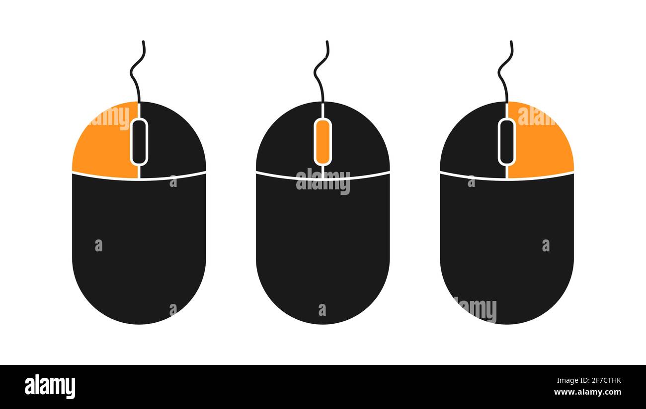 Flat pc mouse icon isolated on white background. Pc tool vector Stock ...