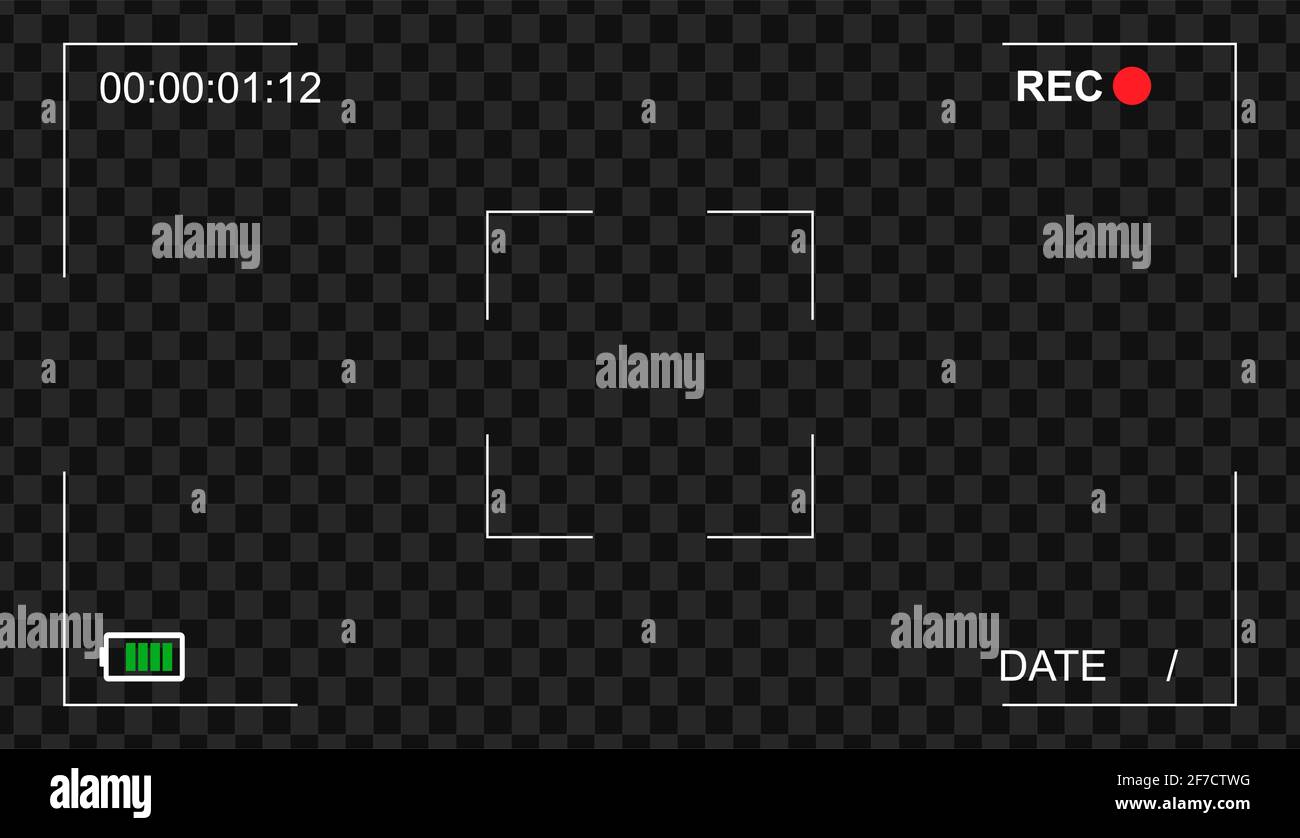 Video camera viewfinder overlay icon. Modern camera frame vector ...