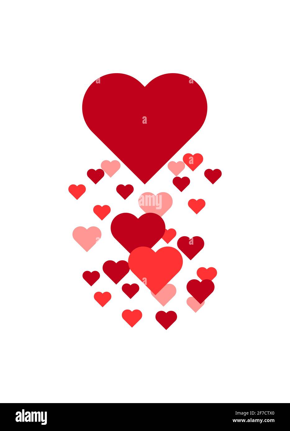 Flying hearts love icon, symbol on shadow background Stock Vector Image ...