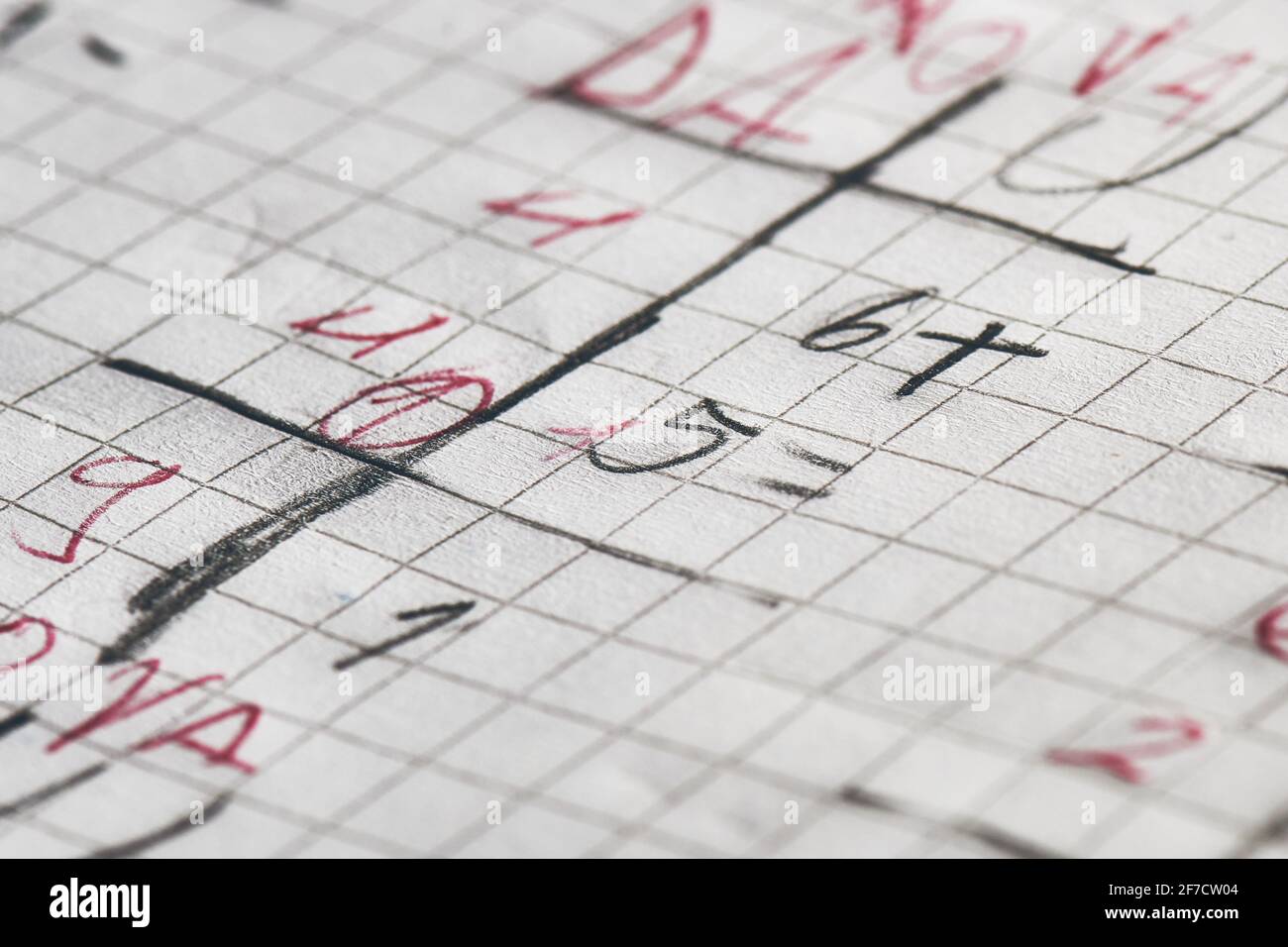Mathematic calculations of a primary school child Stock Photo - Alamy
