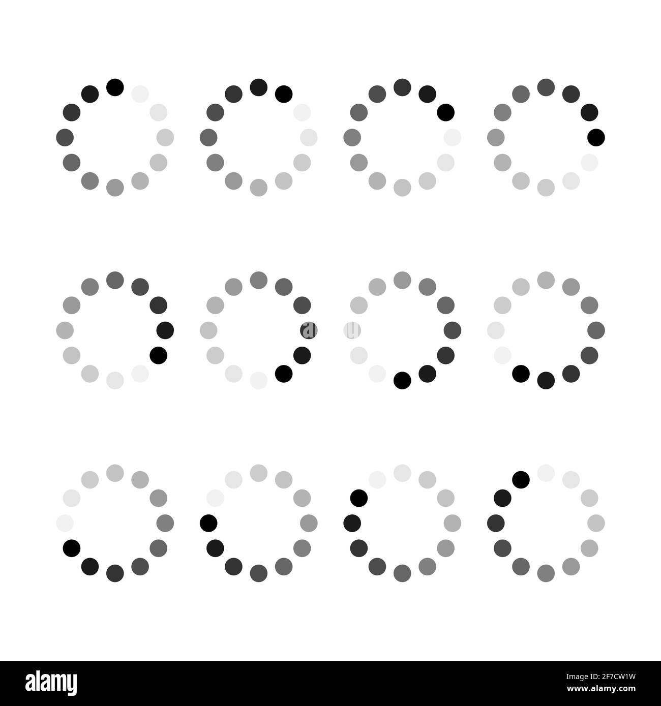 Loading bar progress icon step by step. Webside set symbol round loader ...