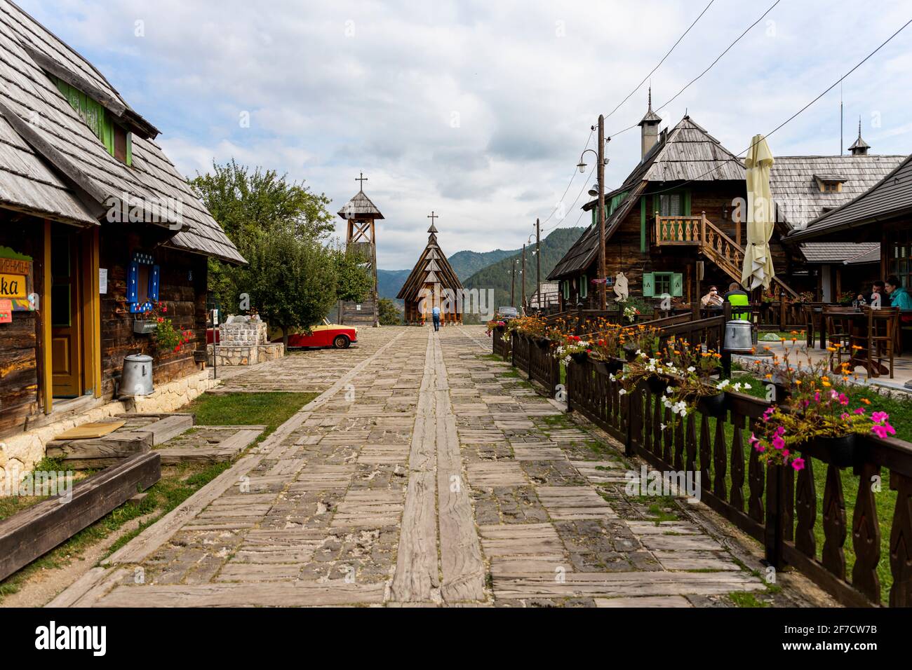 Drvengrad, Serbia- 18 September 2020: Wooden Church at Kustendorf ...