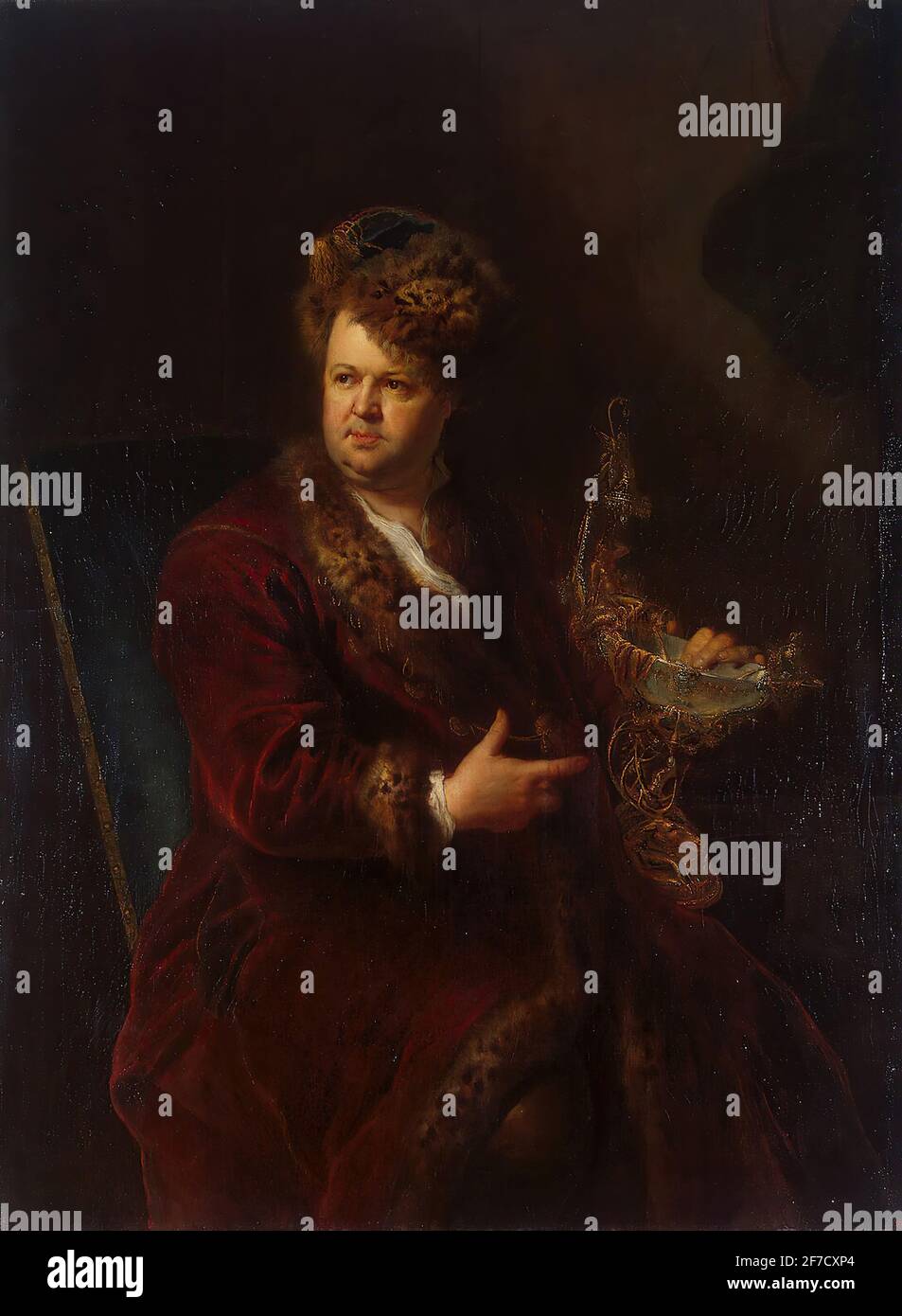 Antoine Pesne - Portrait Johann Melchior Dinglinger C 1721 Stock Photo ...