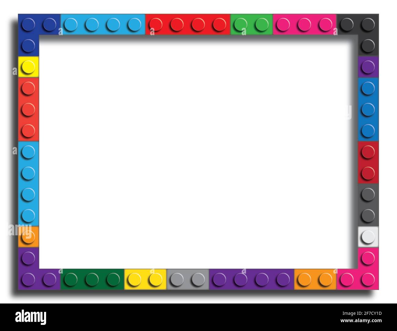 Colorful frame made from building bricks Stock Photo - Alamy