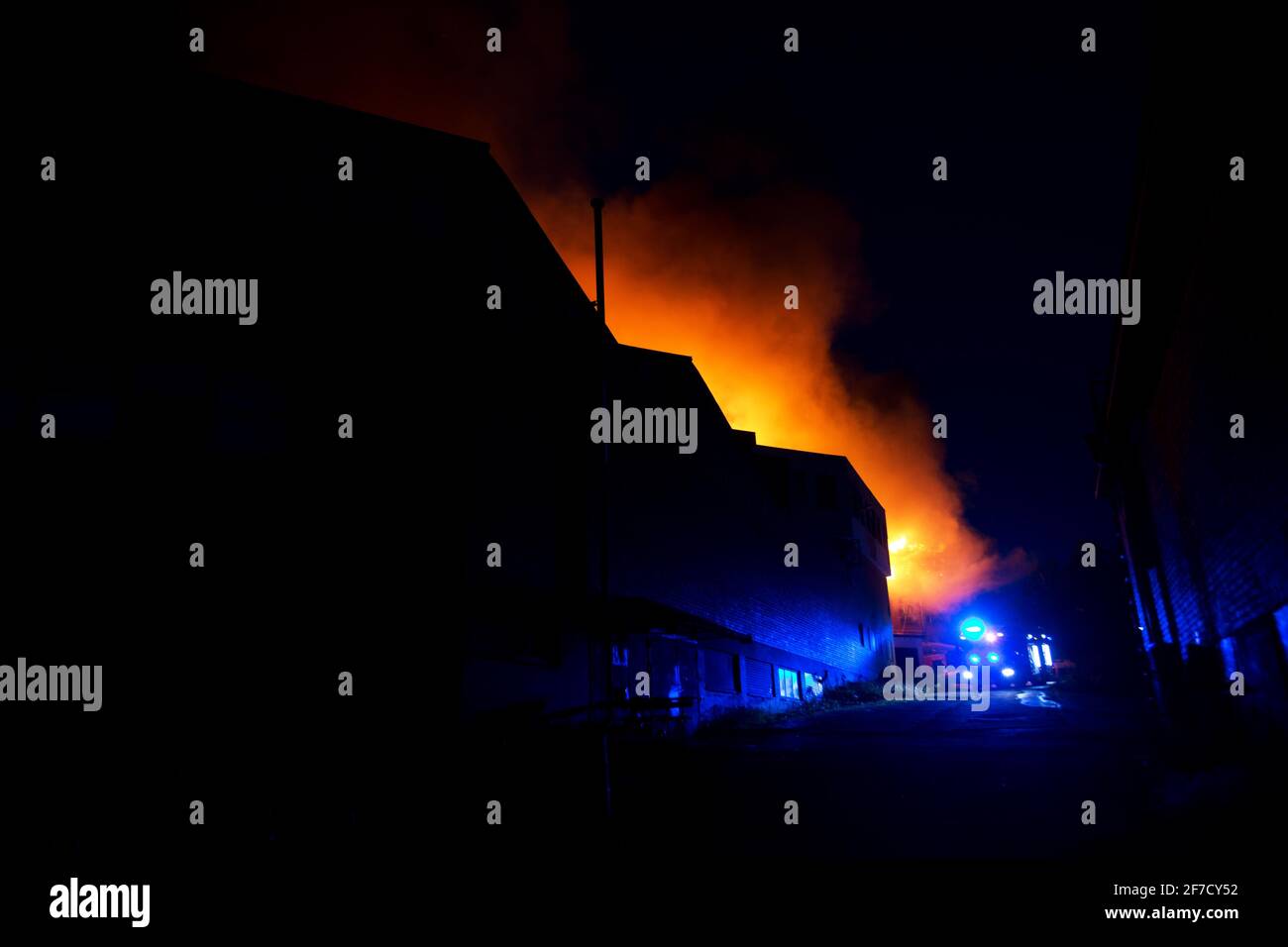 Fire in an industry Stock Photo - Alamy