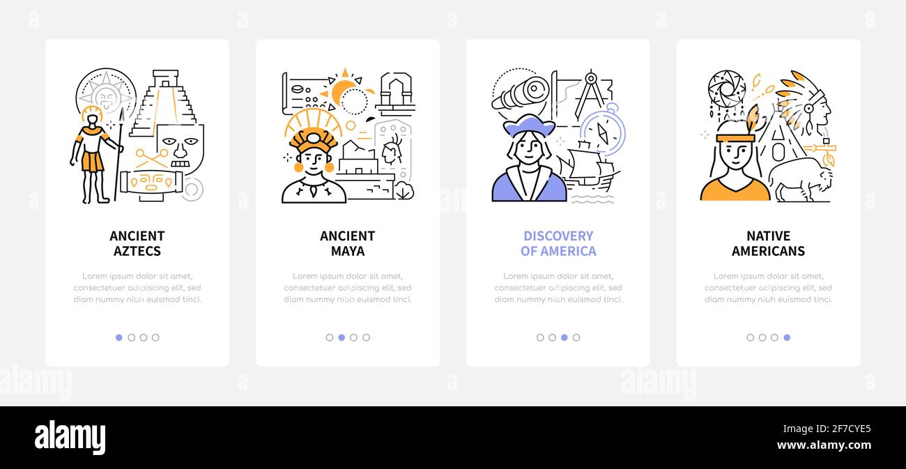 History - modern line design style web banners with copy space for text ...