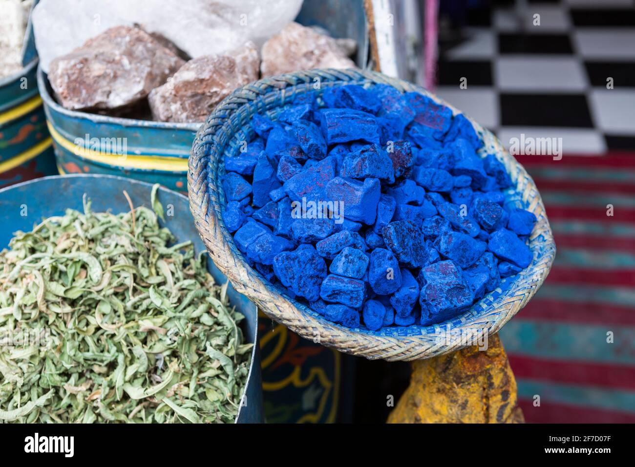 Shop with mixed goods in the medina of Marrakech, Morocco Stock Photo ...