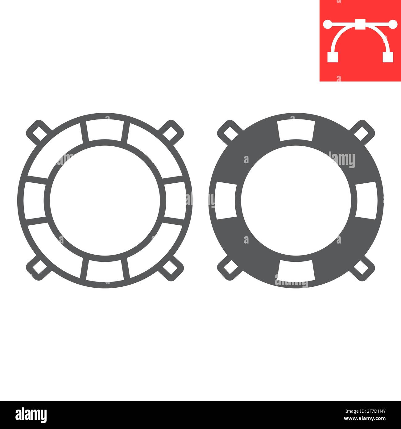 Lifebuoy line and glyph icon, lifeguard and help, lifesaver vector icon, vector graphics ...