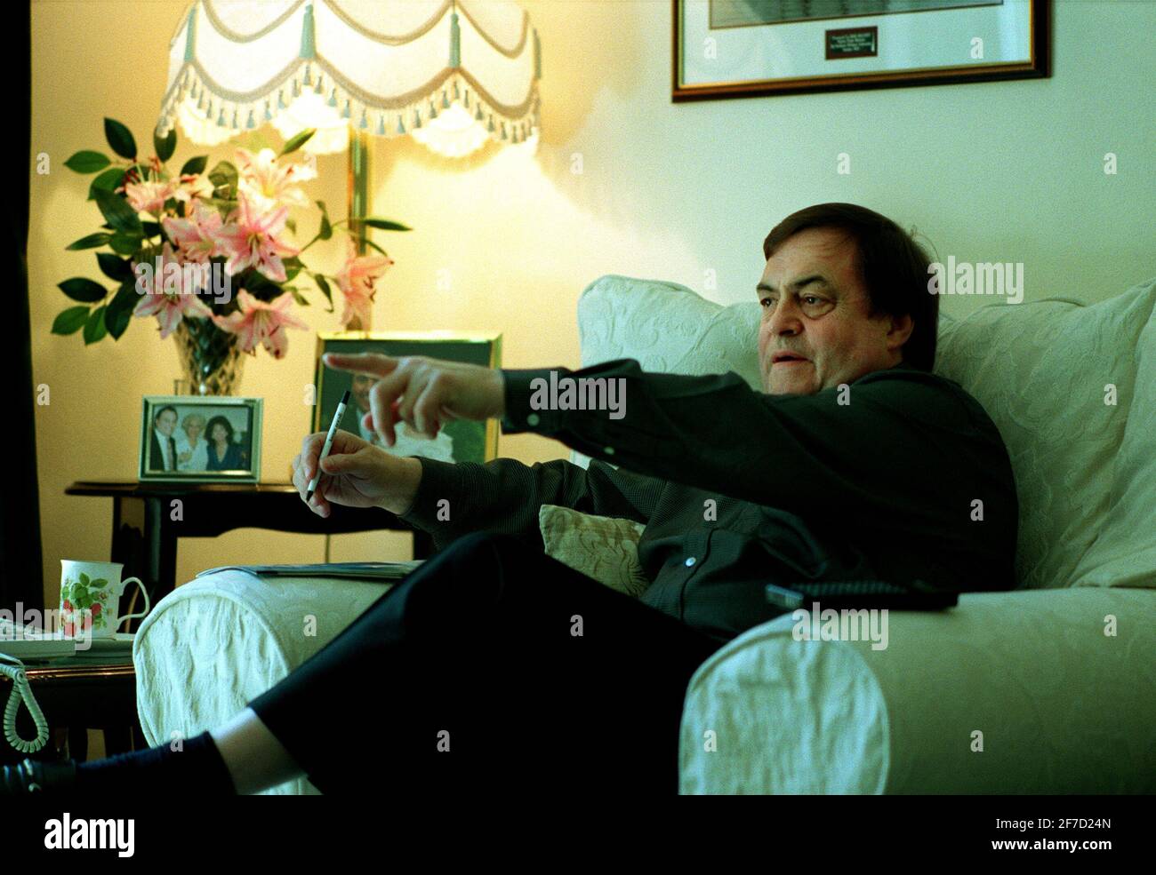John Prescott MP deputy Prime Minister June 1998 at his home in Hull ...