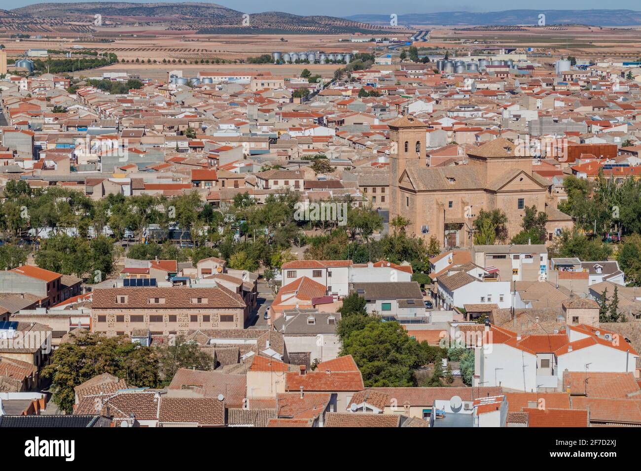 Aerial view of Consuegra village, Spain Stock Photo - Alamy