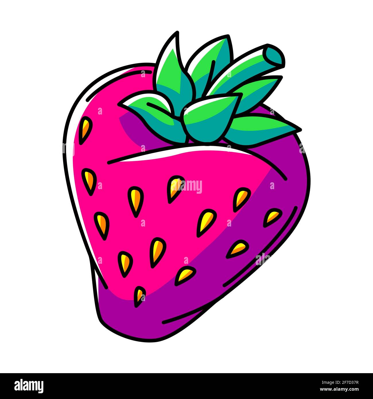Illustration of strawberry. Colorful cute cartoon icon Stock Vector ...