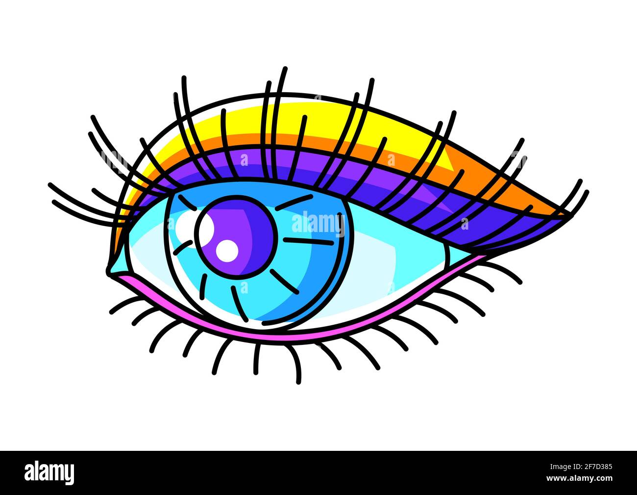 Illustration of eye. Colorful cute cartoon icon Stock Vector Image ...