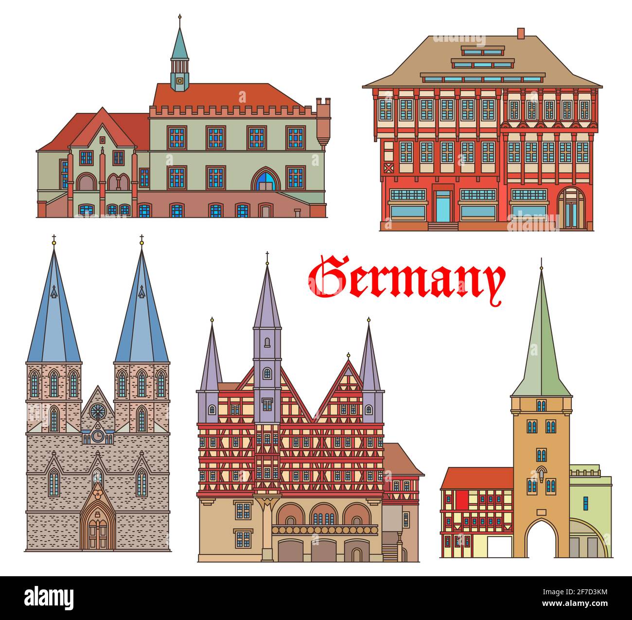 Germany landmarks architecture, buildings Stock Vector Image & Art - Alamy