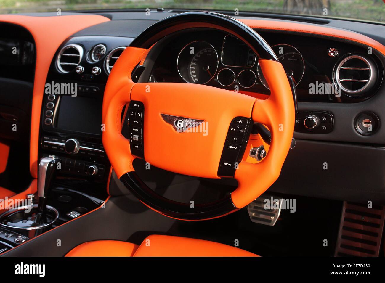 Kiev, Ukraine - April 9, 2014: Luxury British car Bentley Continental ...