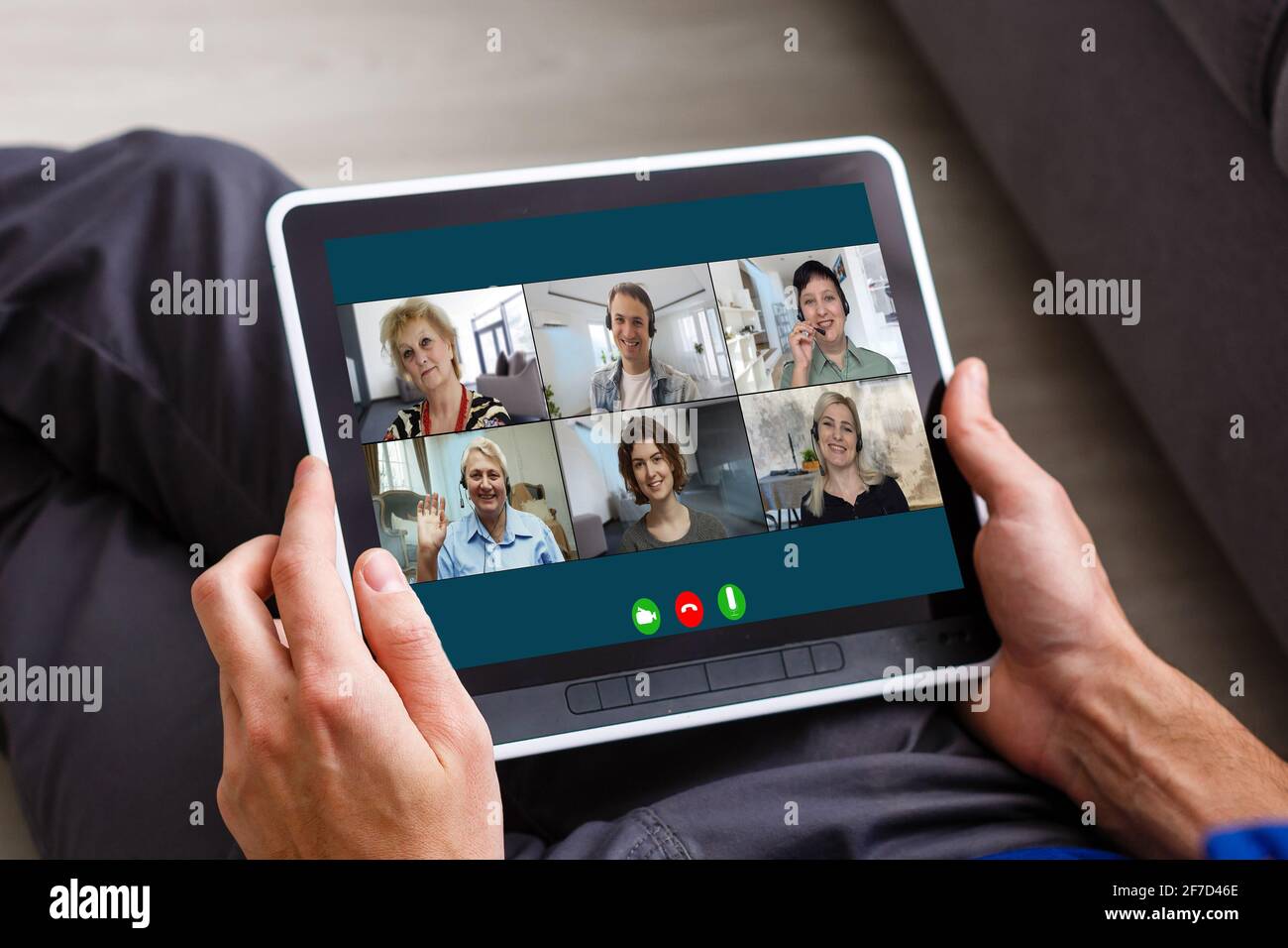 Group Friends Video Chat Connection Concept Stock Photo - Alamy