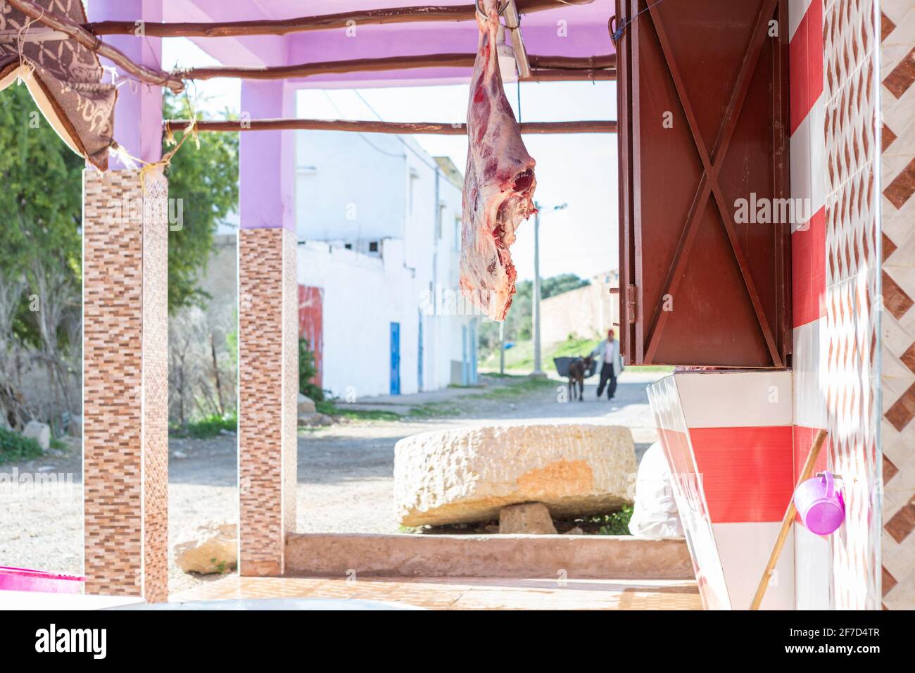 Sliced meat at a butcher´s shop in Morocco Stock Photo - Alamy