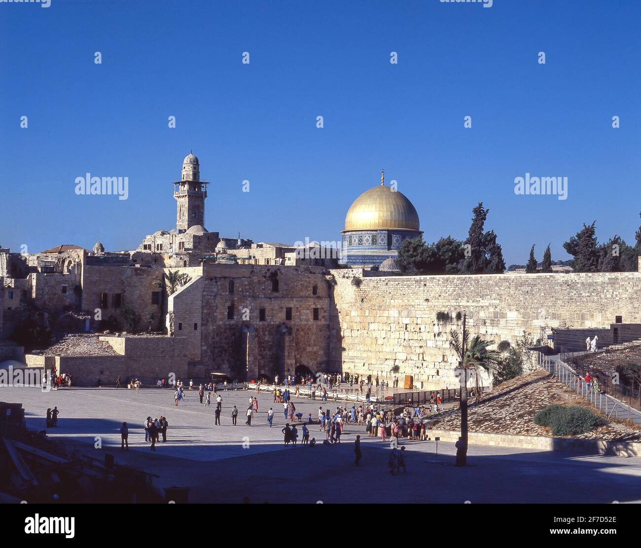 The Western (Wailing) Wall and The Dome of the Rock (Qubbat as-Sakhra ...