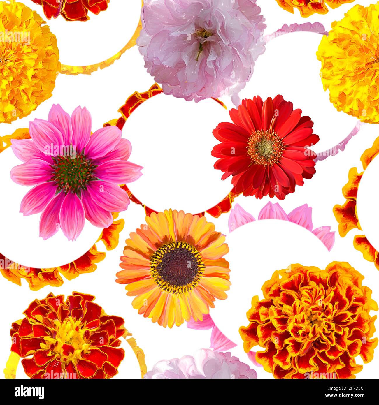 Seamless floral design with colorful flowers for background, Endless ...