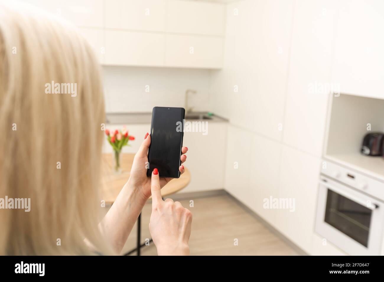 Mobile Phone With Home Control System On A screen. Smart house, home ...