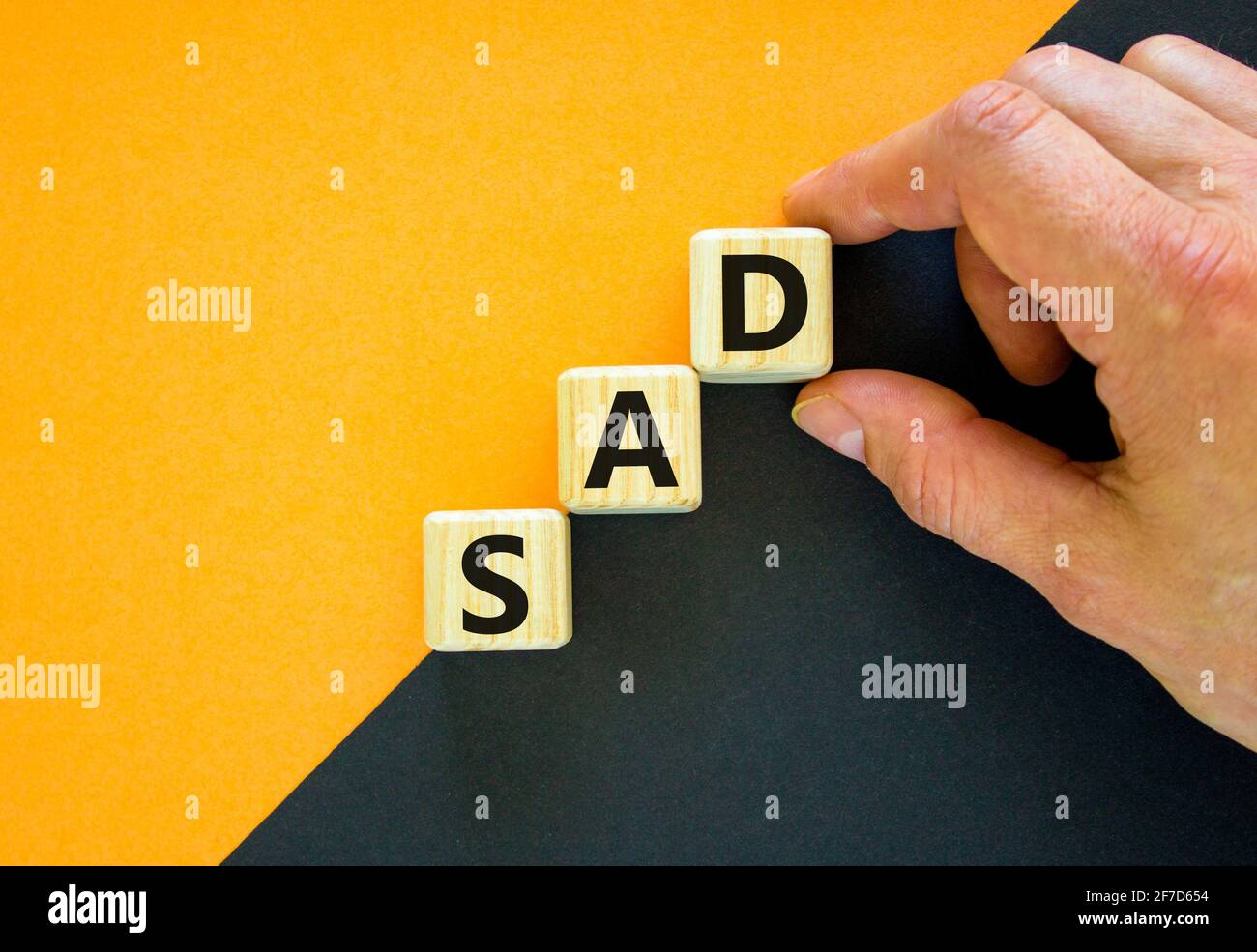 SAD, social anxiety disorder symbol. Concept words 'SAD, social anxiety ...